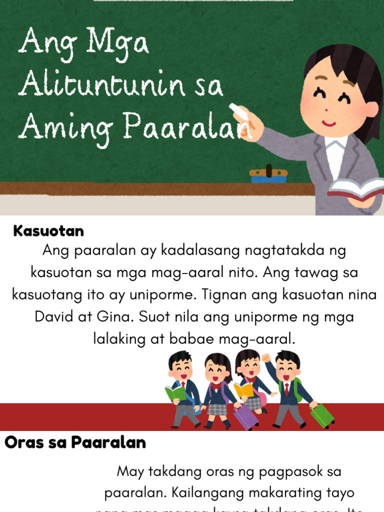 Ang Mga Alituntunin Sa Paaralan | PDF