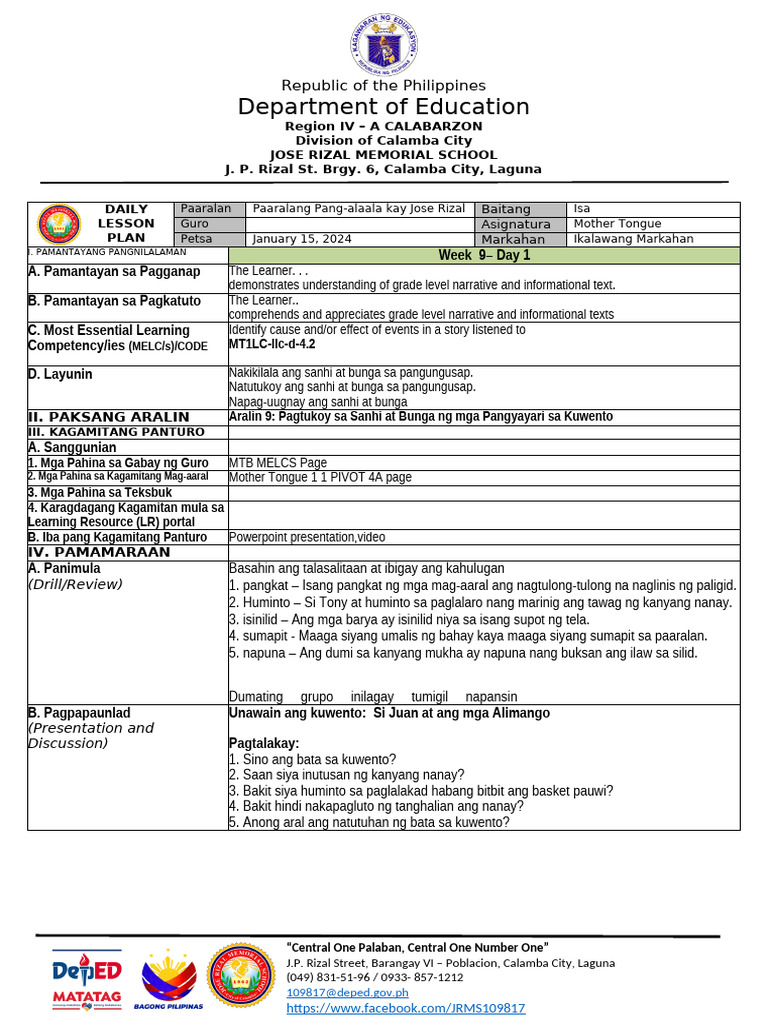 MTB-Q2-WEEK-9-Day 1 and 2 | PDF