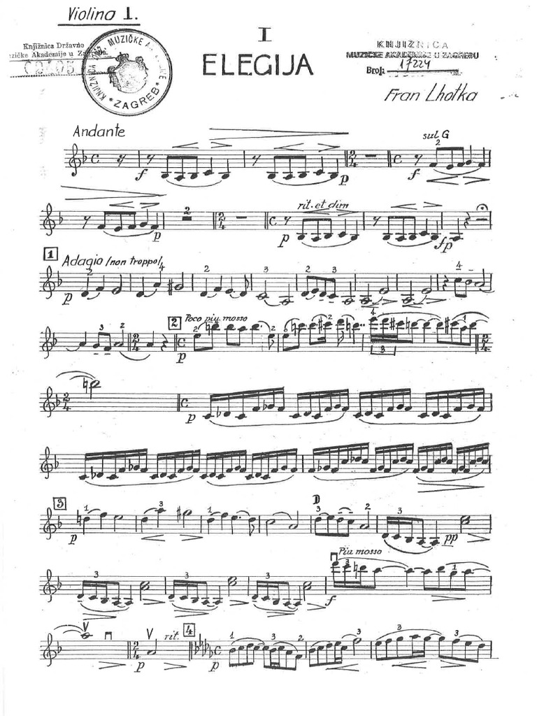 Lhotka vl1 Elegija I Scherzo - 1. VL | PDF