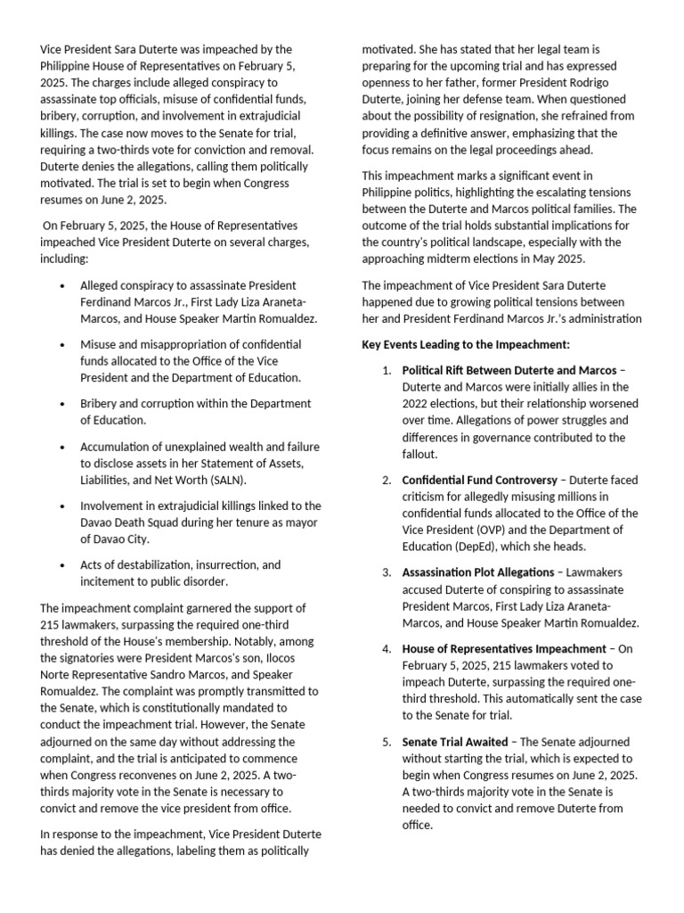 impeachment | PDF | Rodrigo Duterte | Impeachment