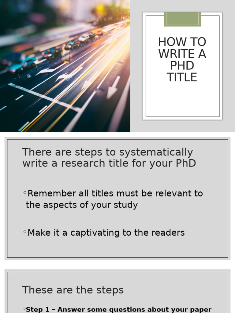 How To Write A PHD Research Title | PDF | Scientific Method | Cognition