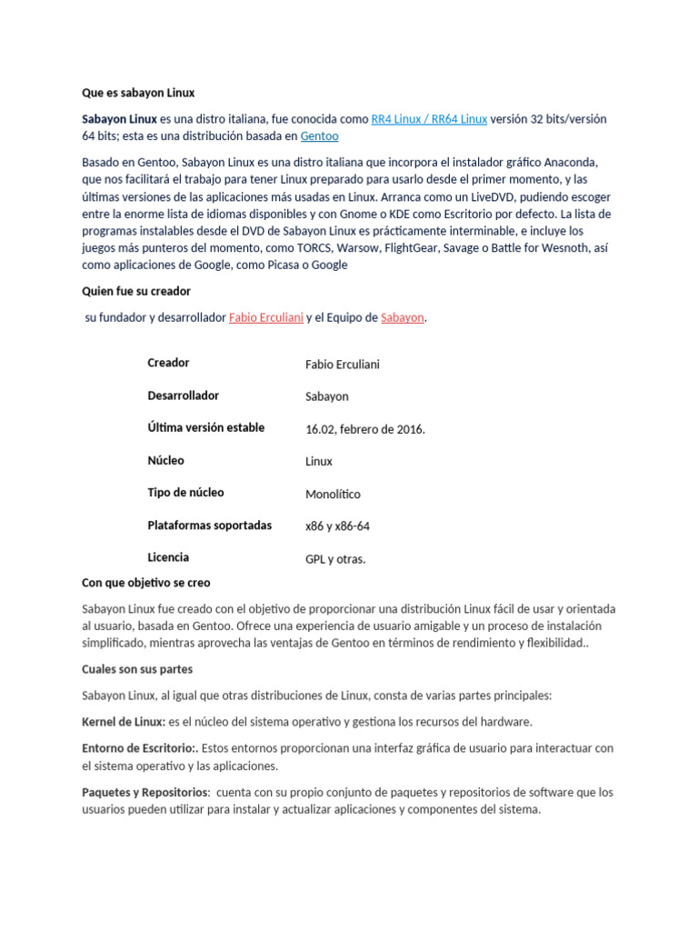 Qué es Sabayon Linux: Características y Usos | PDF | Distribución de ...