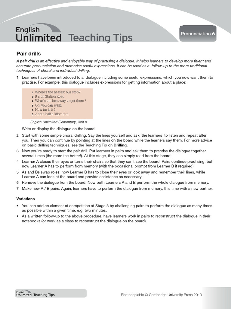 Effective Pair Drills for Pronunciation | PDF | Cognition