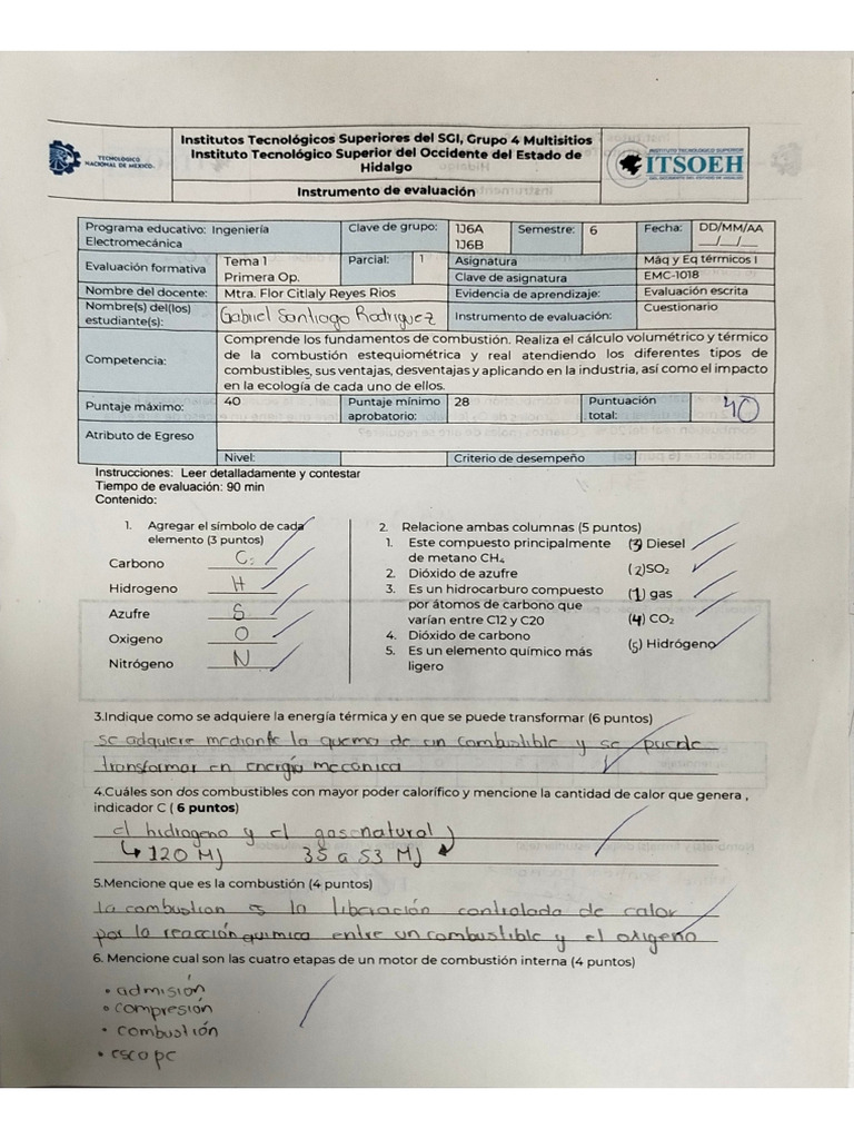 Examen Unidad 1 Ma y Eq Térmicos | PDF