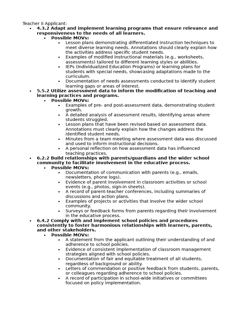 Movs Ncoi Teacher Ii Iii | PDF | Individualized Education Program | Lesson Plan