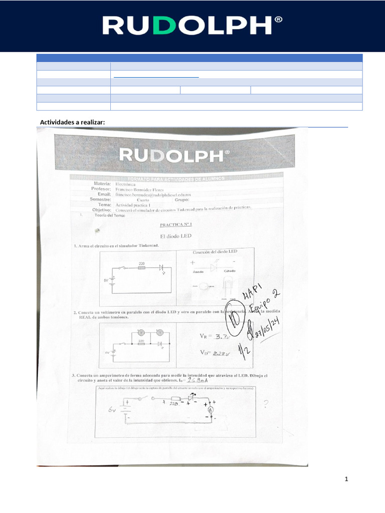 3.1 Practica Diodo LED | PDF