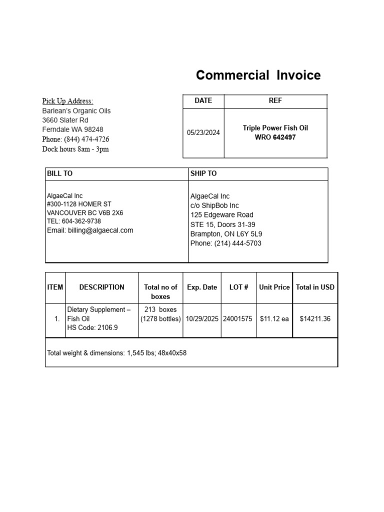 May2024 - TP Commercial Invoice | PDF
