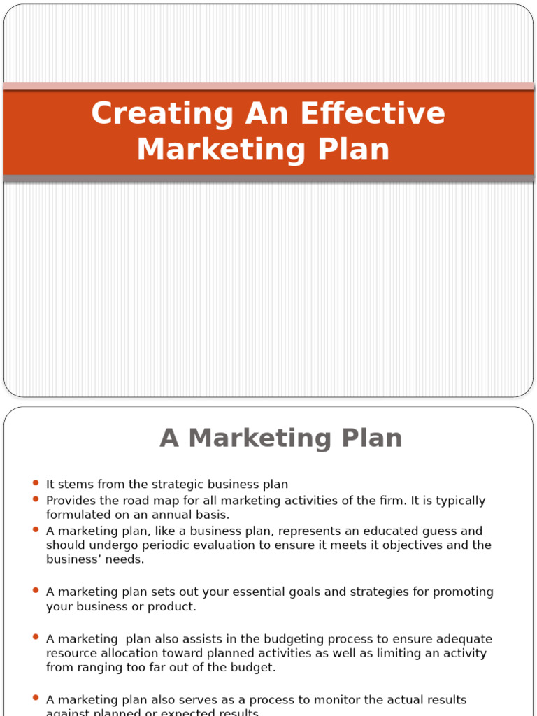 Creating An Effective Marketing Plan | PDF | Pricing | Marketing