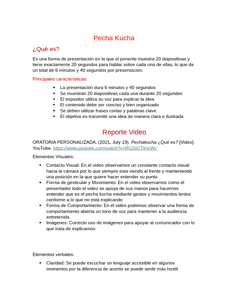 PECHA KUCHA | PDF | Comunicación humana