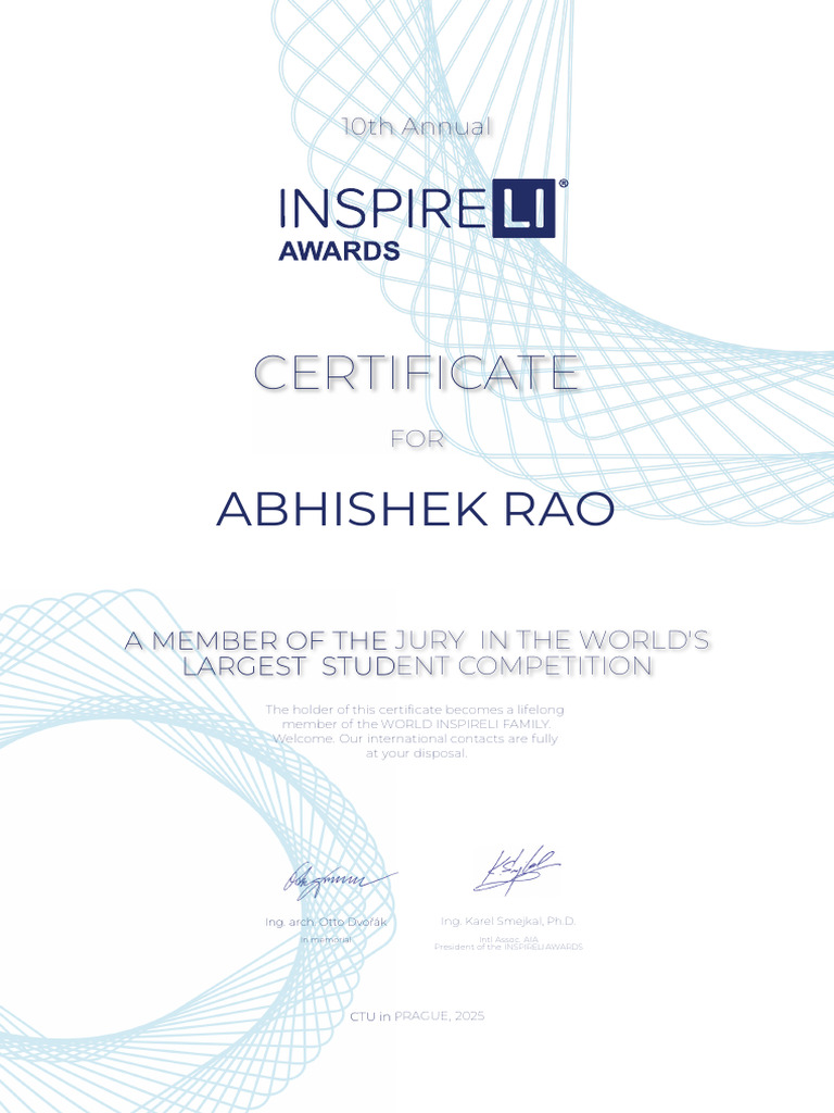 INSPIRELI Certificate For Abhishek Rao | PDF