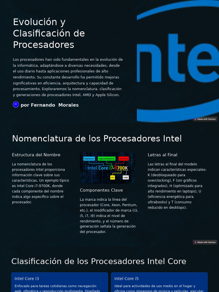 Evolucion y Clasificacion de Procesadores | PDF | Microprocesador | Circuito integrado