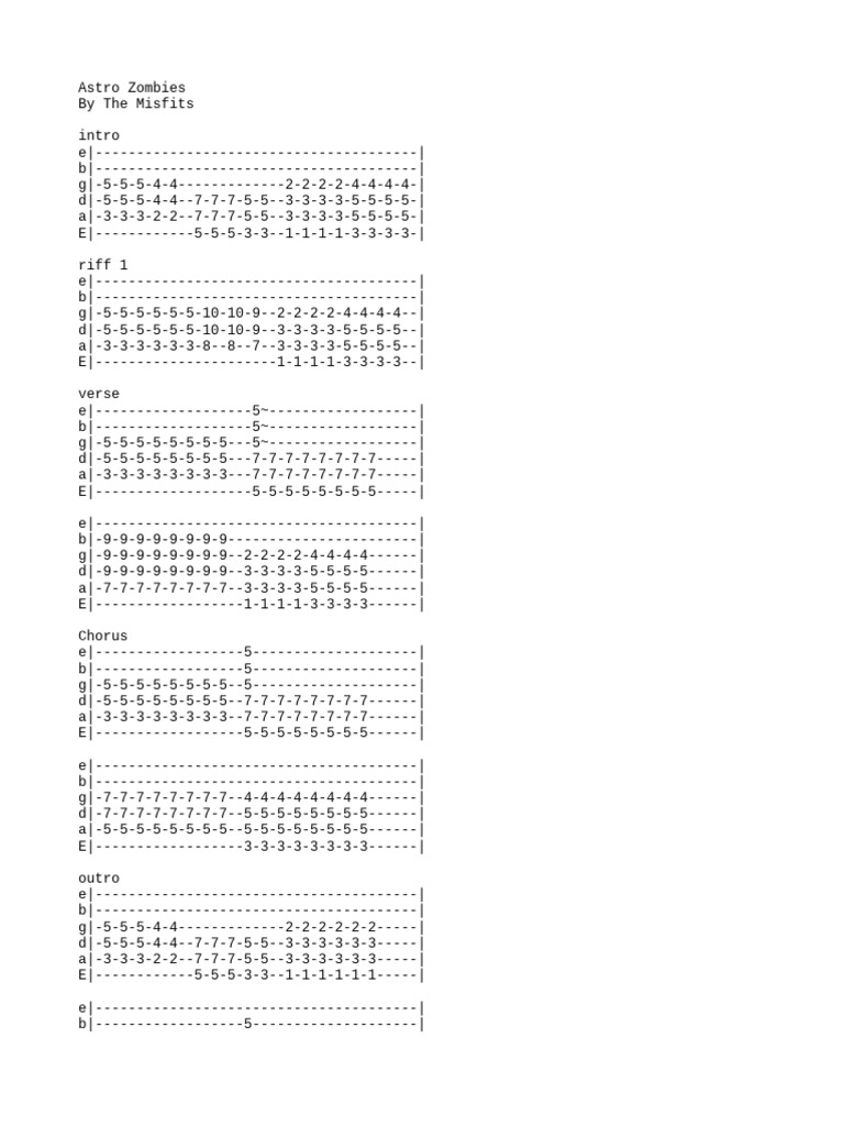 Astro Zombies Tab | PDF