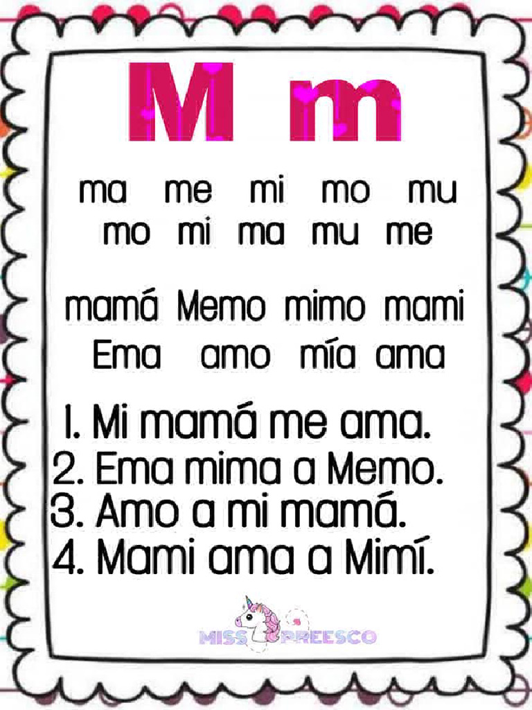 Hojas para practicar la lectura de sílabas, palabras y oraciones | PDF