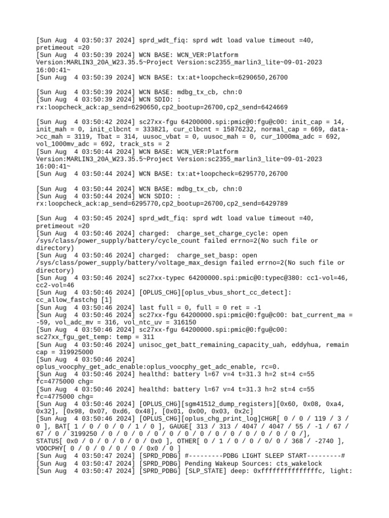Battery and WCN Log Analysis | PDF