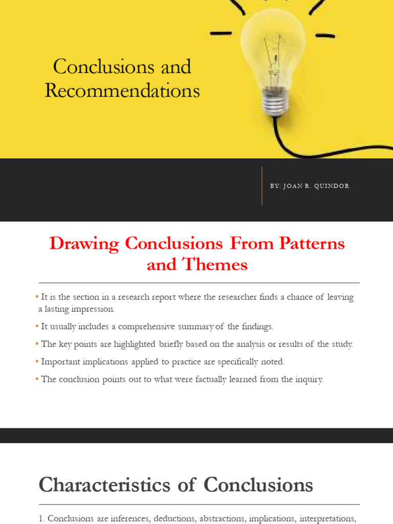 Effective Conclusions and Recommendations Guide | PDF | Qualitative ...
