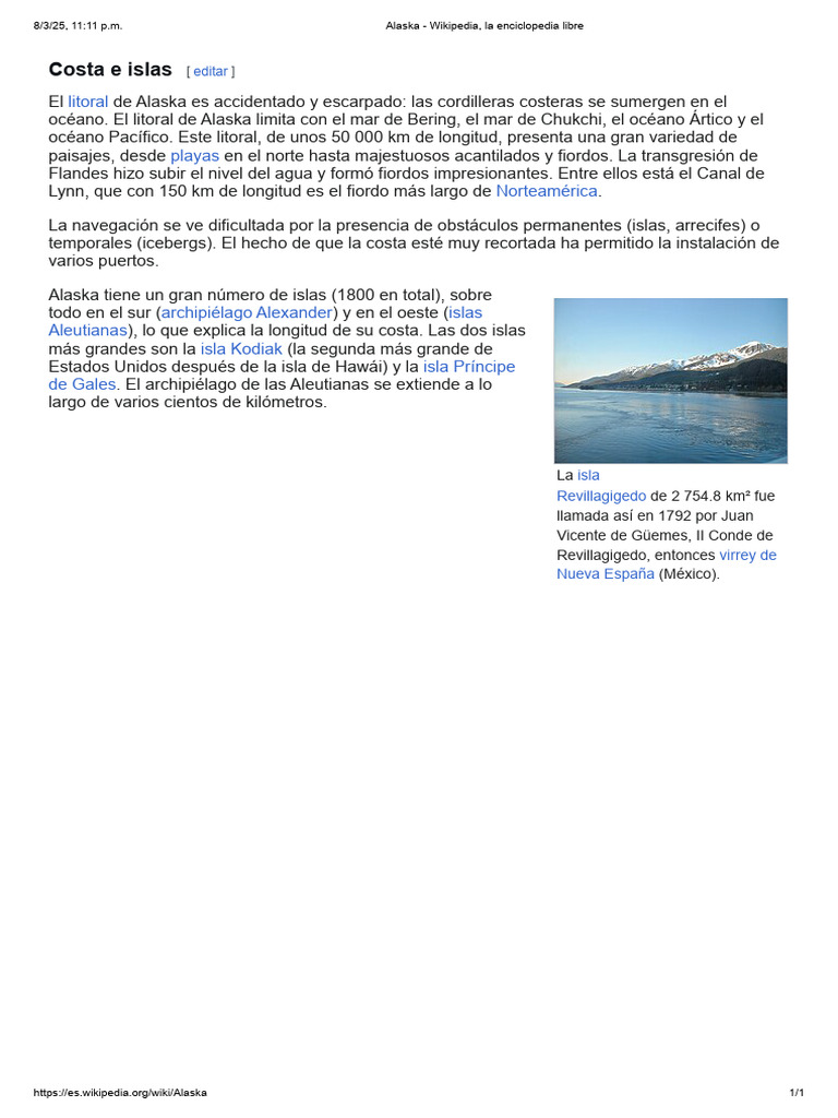 Litoral y Islas de Alaska: Geografía y Características | PDF