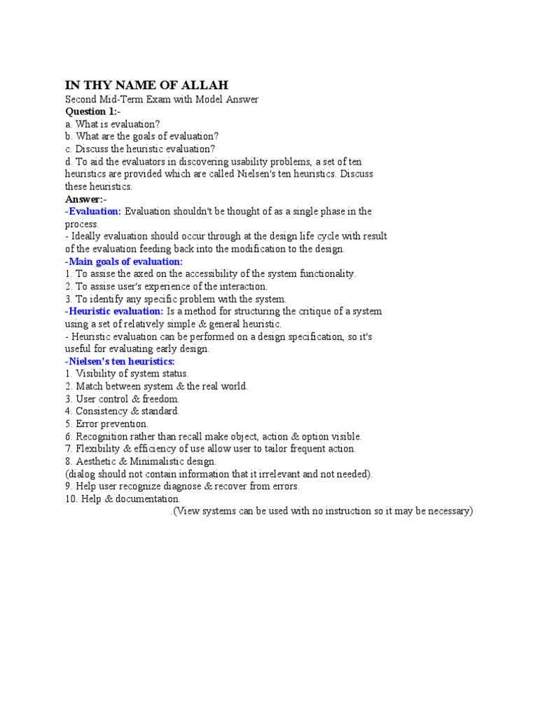 In Thy Name of Allah: Question 1 | PDF | User Interface Design ...