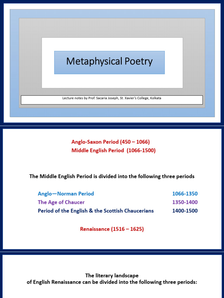 Overview of Metaphysical Poetry | PDF