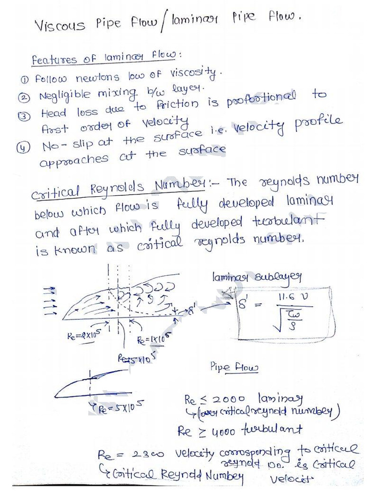 Laminar pipe flow Ch6 selfstudys | PDF