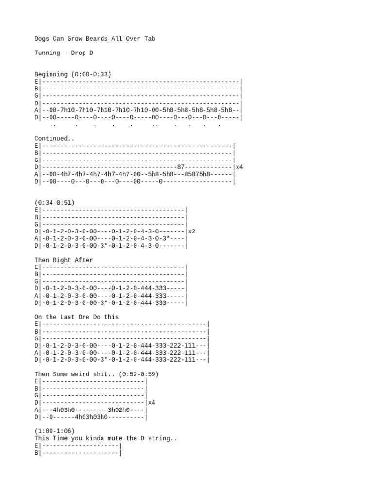 Dogs' Beards: A Musical Tab Guide | PDF | Celtic Musical Instruments ...