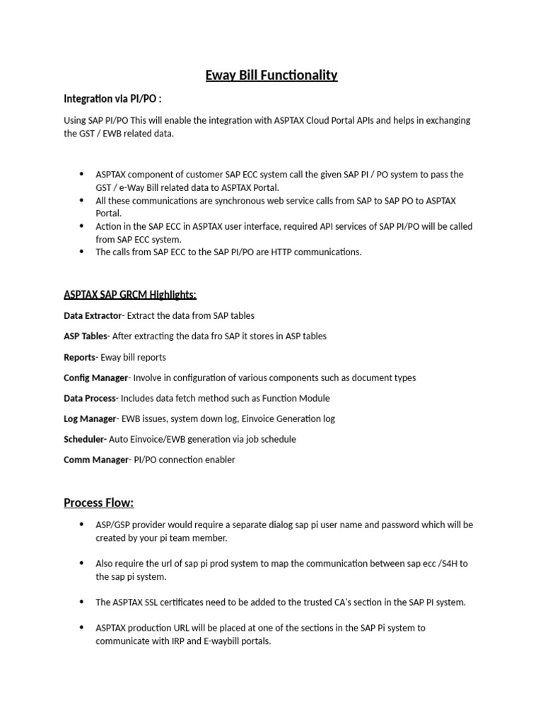 Eway Bill Process Document | PDF