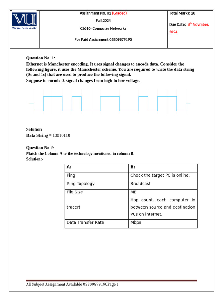 Cs610 Assignment 1 2024 Correct Solution-1 | PDF