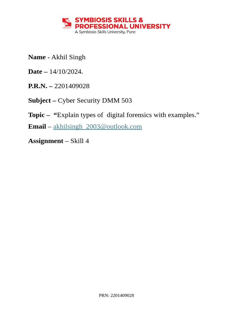 Skill 4 Cyber Security Pdf Digital Forensics Security