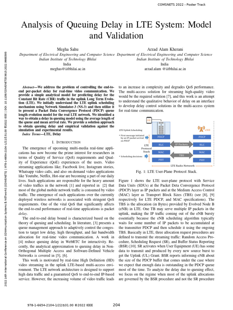 Analysis_of_Queuing_Delay_in_LTE_System_Model_and_Validation | PDF | Quality Of Service ...