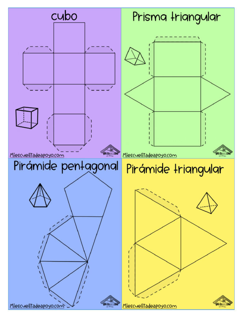 Figuras Geometricas 3D A Color Recortables | PDF
