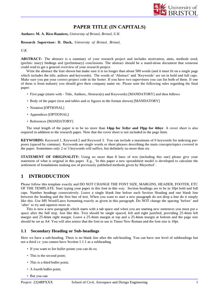 Civil Engineering Research Paper Guidelines | PDF | Citation | Paragraph