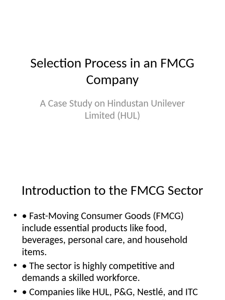 FMCG Selection Process | PDF