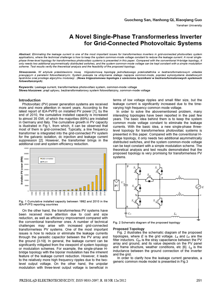 A Novel Single-Phase Transformerless Inverter For Grid-Connected ...