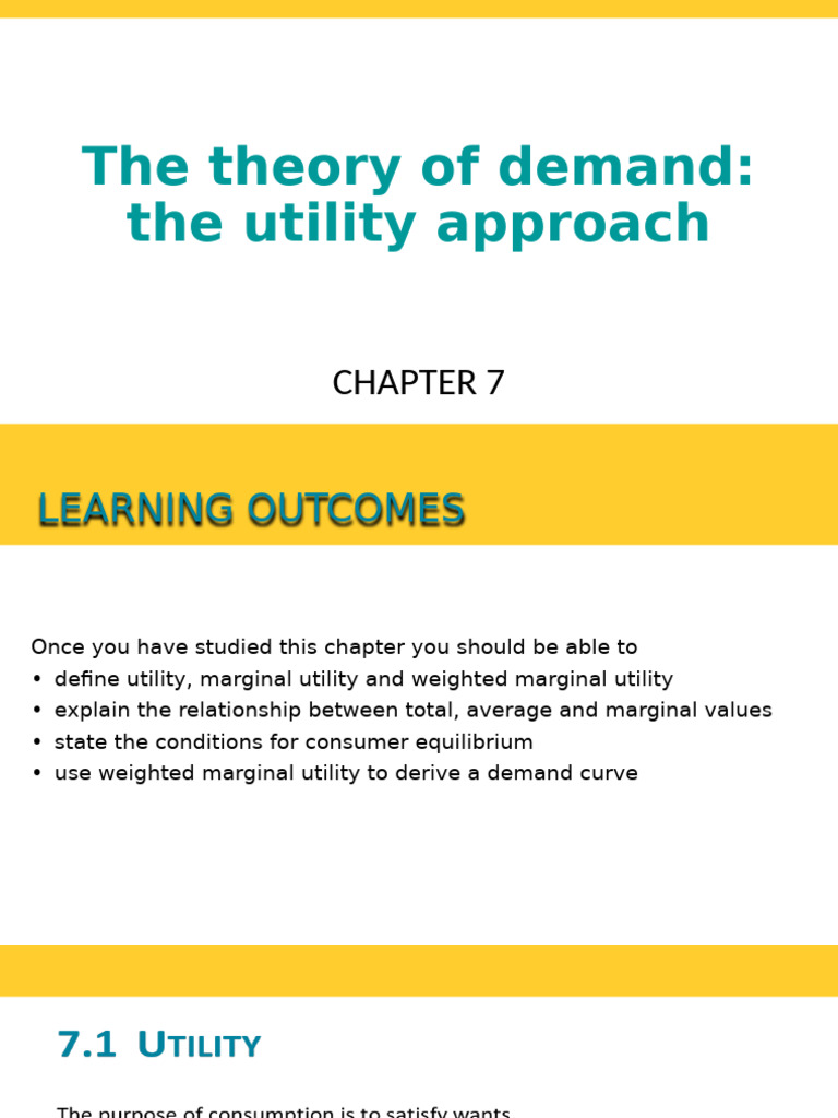 Understanding Demand through Utility Theory | PDF | Utility | Marginal ...