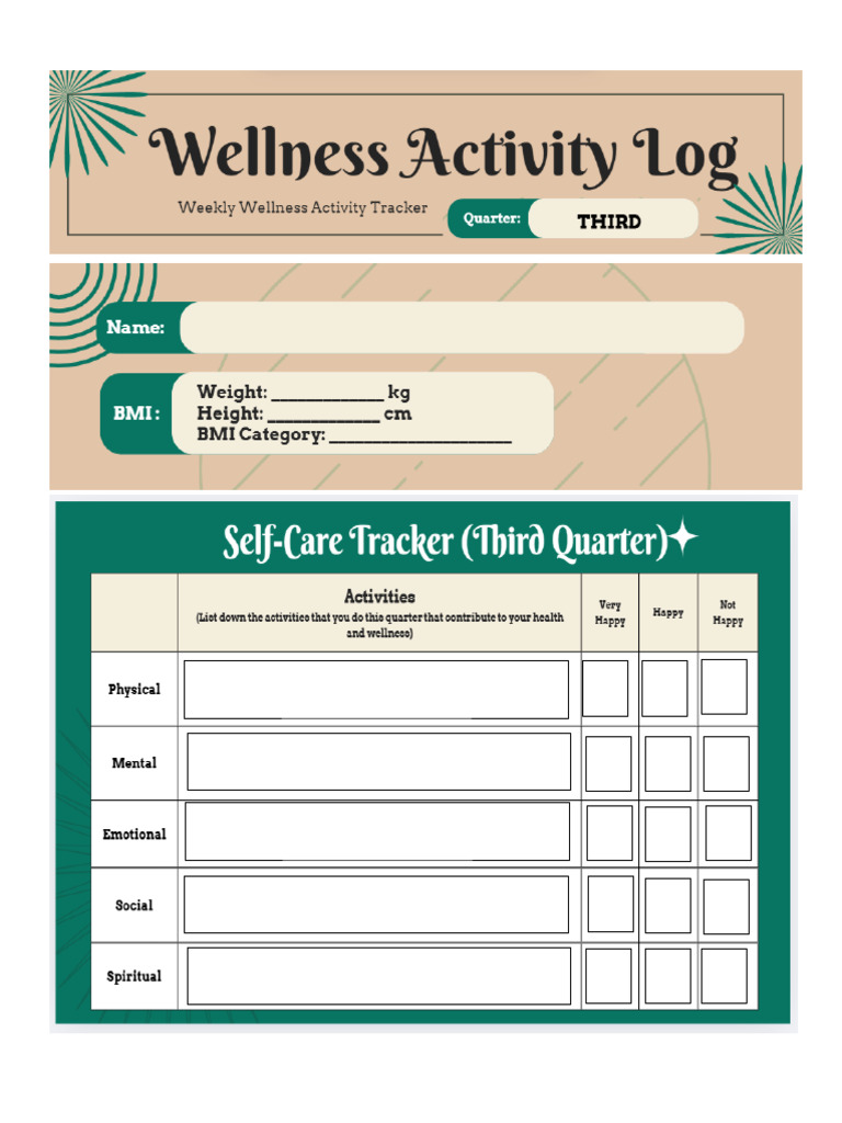 Wellness Activity Log - Q3 - Revised | PDF
