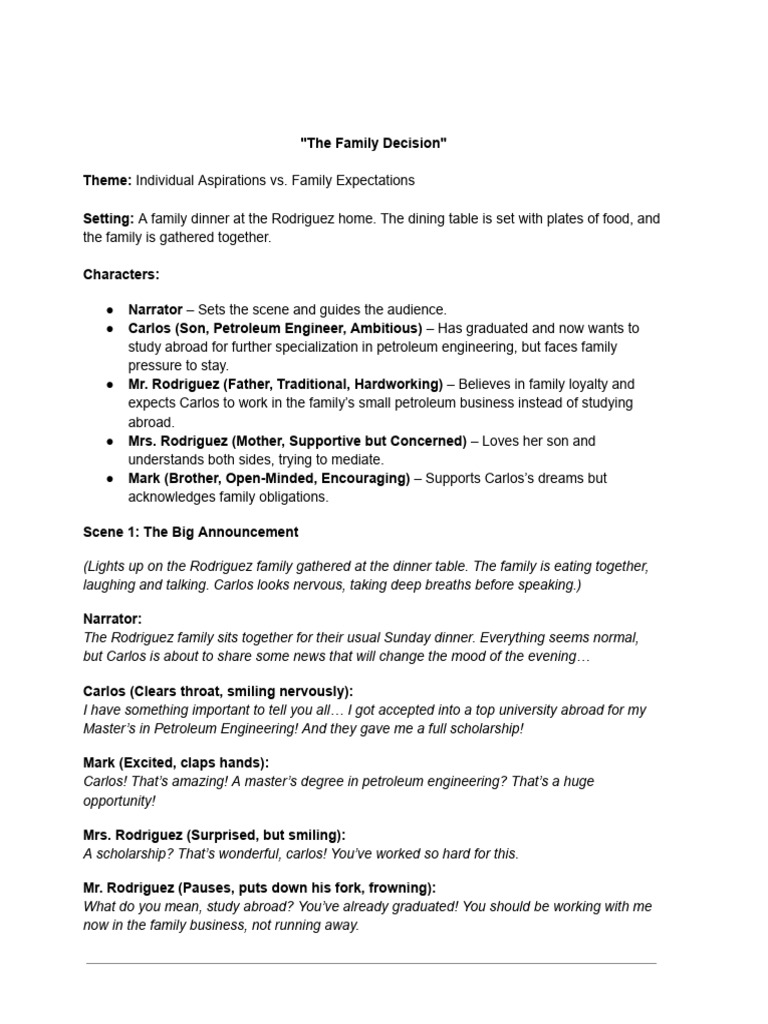 Script - The Family Decision | PDF