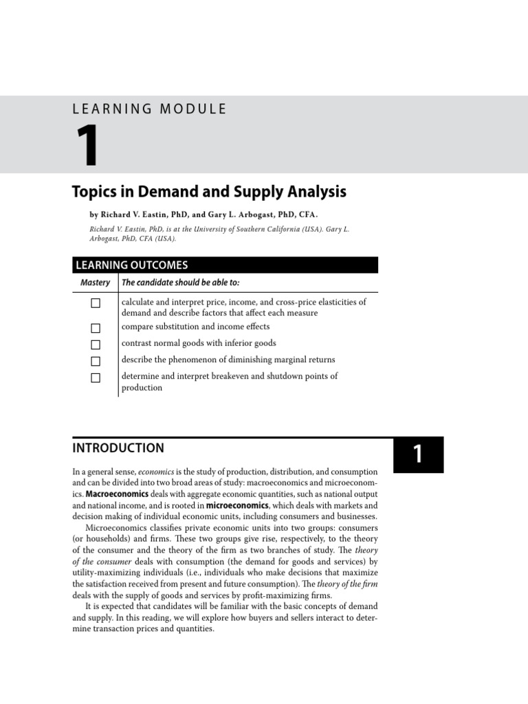 Demand and Supply Analysis Overview | PDF | Demand | Elasticity (Economics)