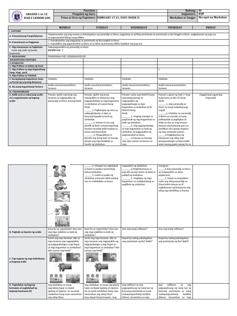 DLL_ESP 3_Q4_W2 v2 | PDF
