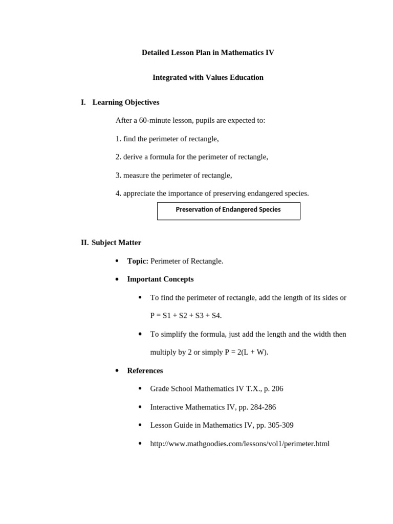 Detailed Lesson Plan in Mathematics IV | PDF | Triangle | Euclidean ...