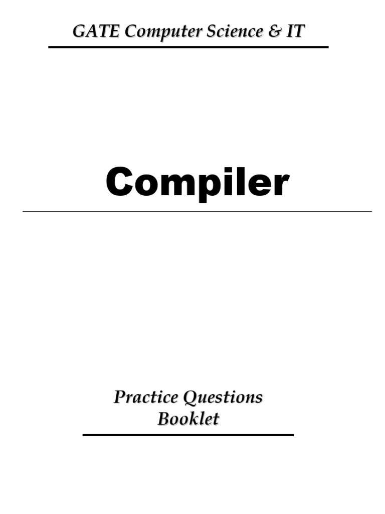 CD Practice Question Booklet | PDF | Parameter (Computer Programming) | Parsing