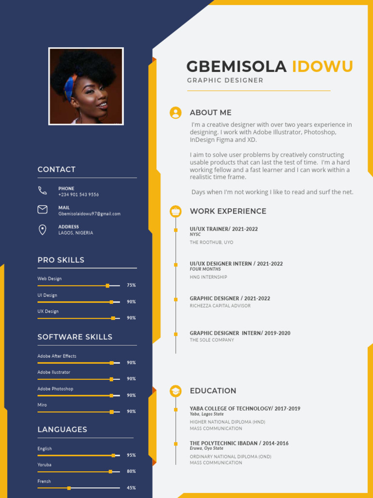Gbemi Graphic Resume_ | PDF | Adobe Software | Software