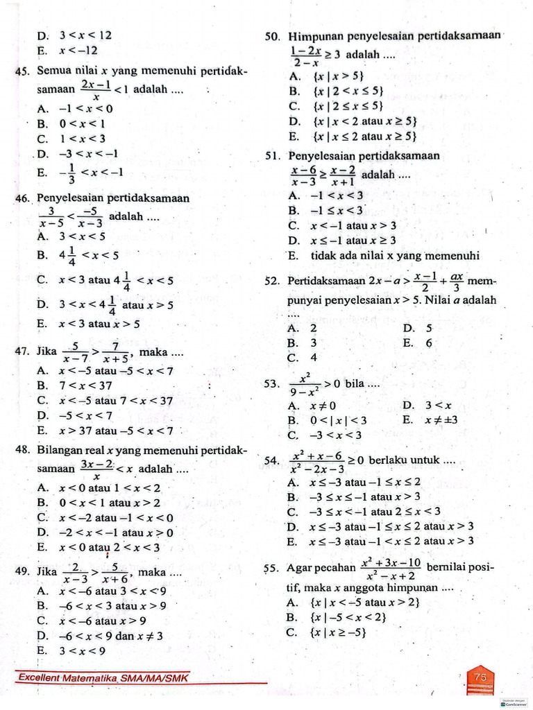 Persamaan Dan Pertidaksamaan Rasional | PDF