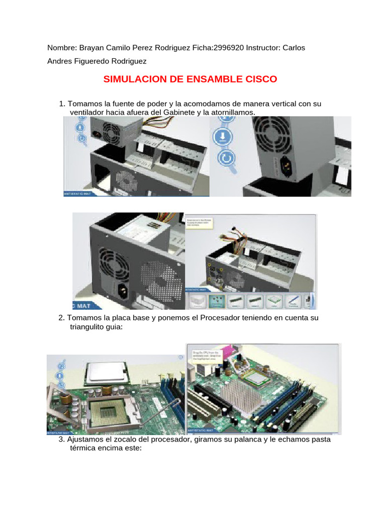 10.Informe Simulacion de Ensamble Brayan (1) | PDF | Controlador de interfaz de red | Equipo de ...