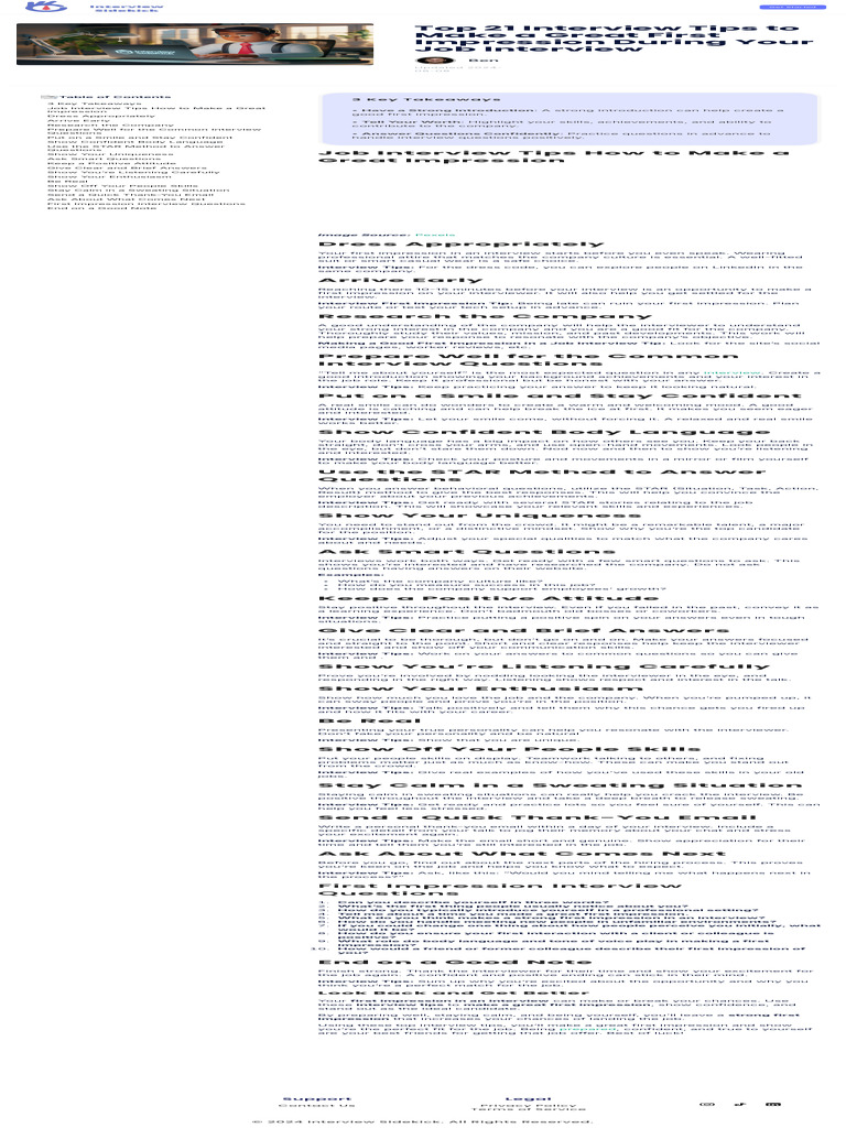 Top 21 Interview Tips To Make A Great First Impression During Your Job ...