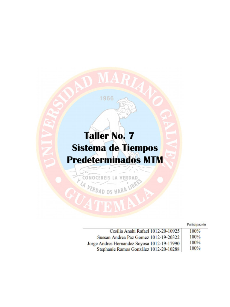 Sistema de Tiempos MTM en Ingeniería | PDF