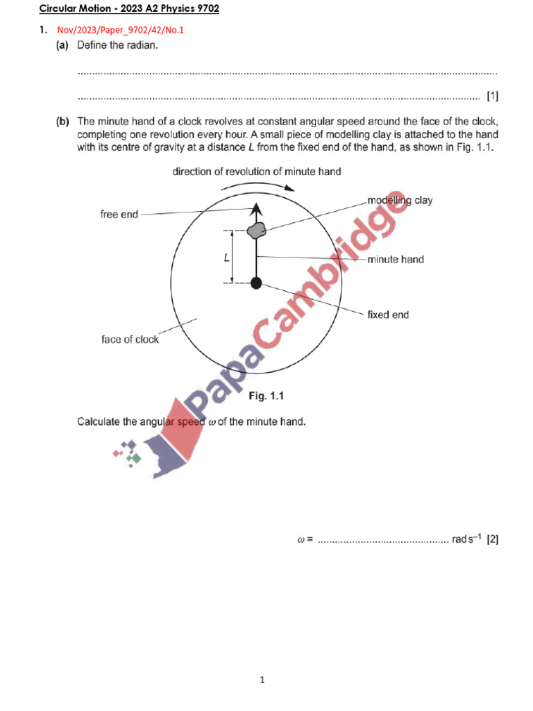 Circular Motion A2 Physics 9702 Notes | PDF
