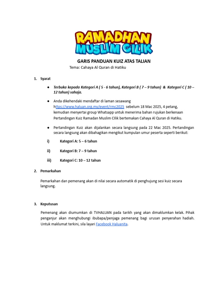 Panduan Kuiz | PDF