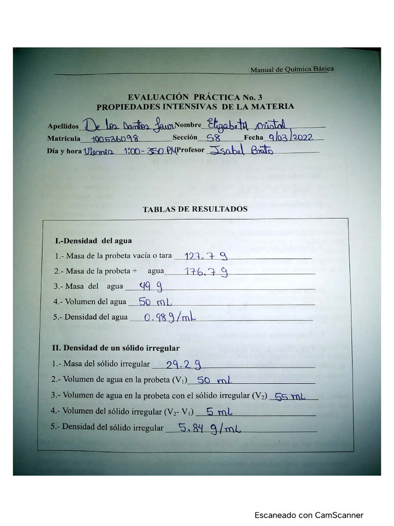 Practica #3 Lab de Quimica | PDF