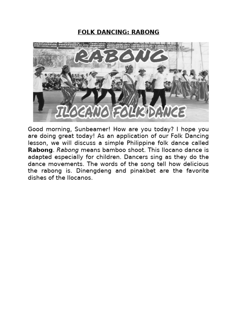 Philippine Folk Dance: Rabong Explained | PDF