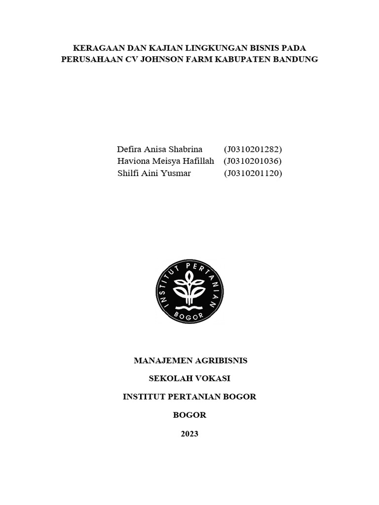 CV Johnson Farm Laporan Akhir Magang | PDF