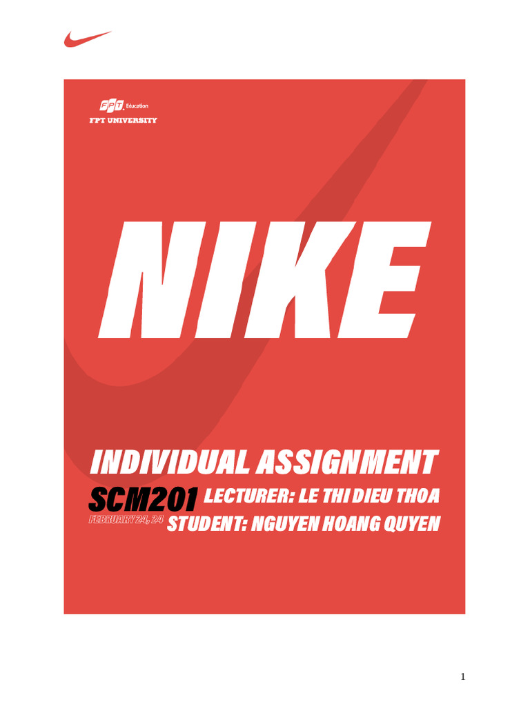 Individual Assignment-SCM201-IB17D-Nguyen Hoang Quyen | PDF | Nike | Supply Chain